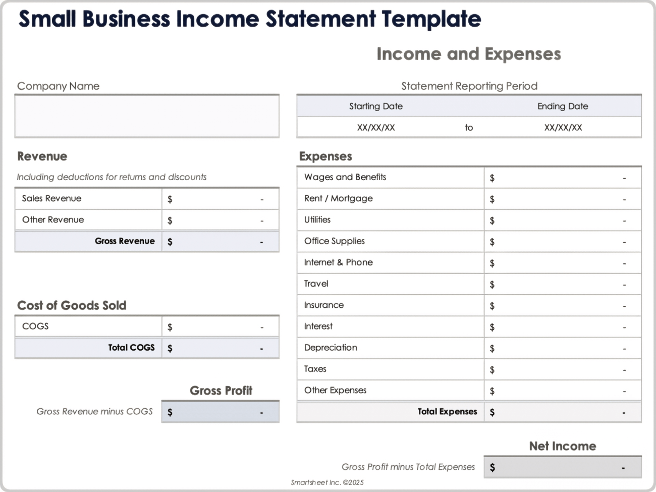 Free Financial Statement Templates