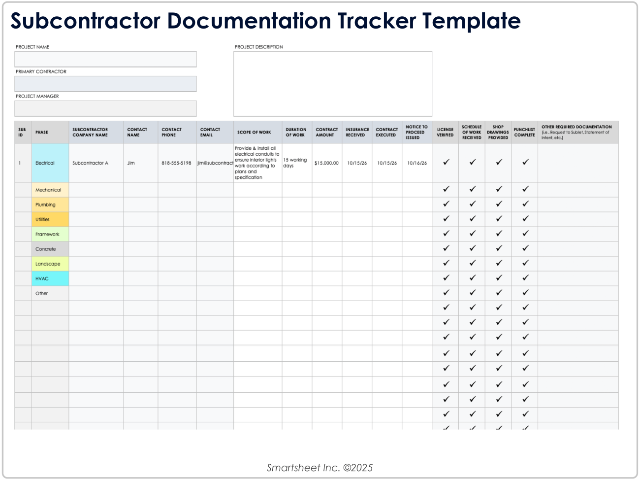 Free Excel Construction Project Management Templates