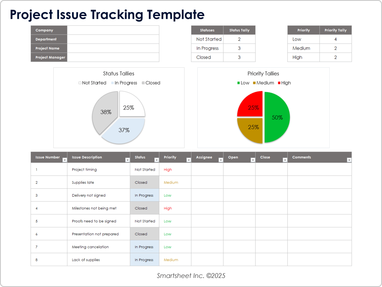 Free Project Tracking Templates - All Formats