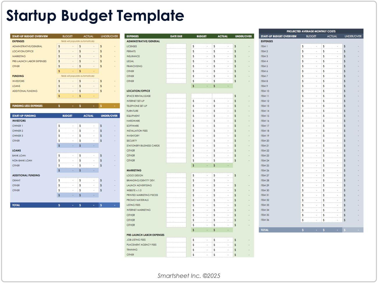 Free Startup Financial Plan Templates