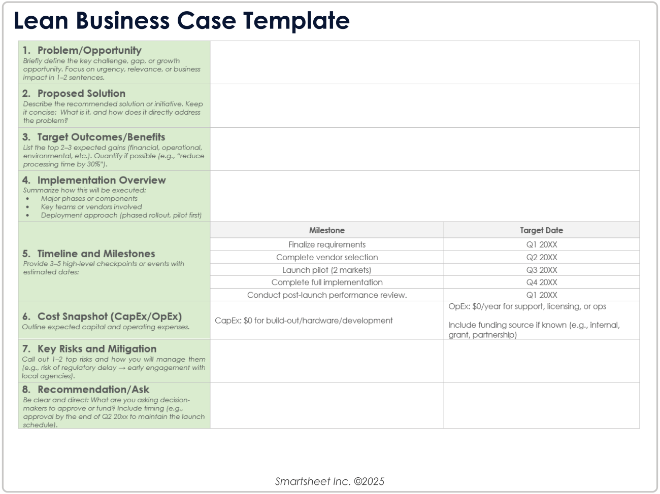 Free Business Case Templates