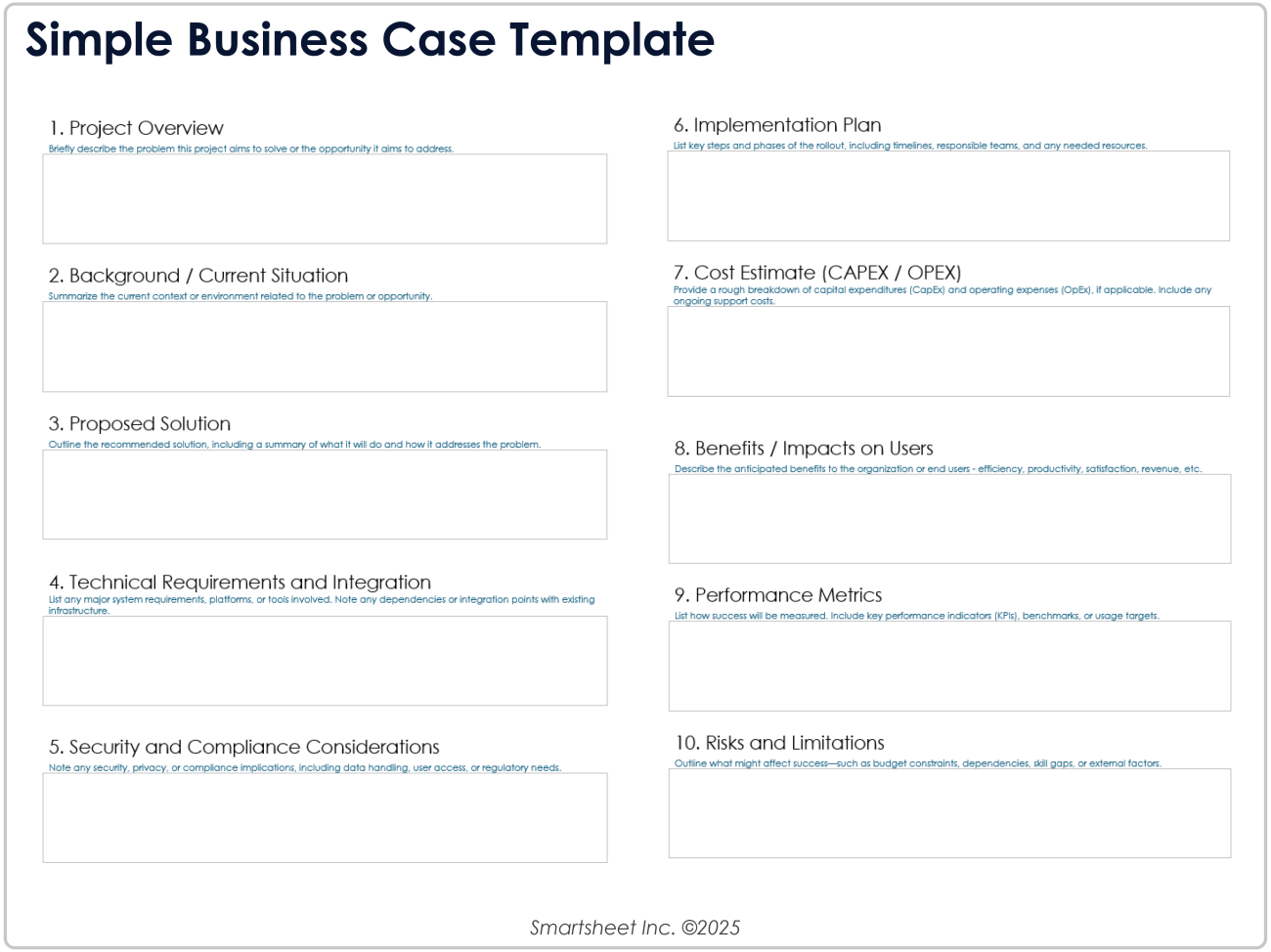 Free Business Case Templates