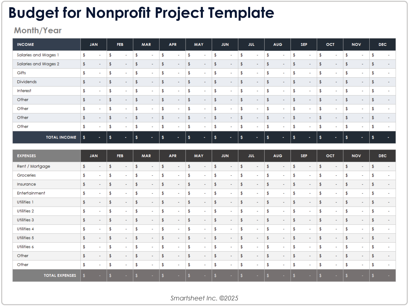 Free Nonprofit Budget Templates