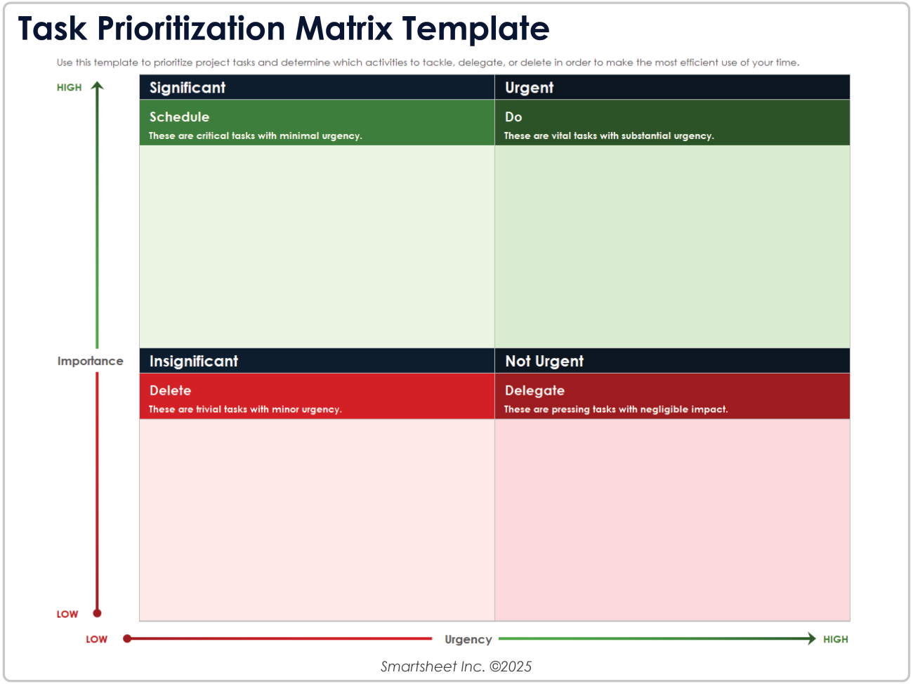 Free Priority Matrix Templates