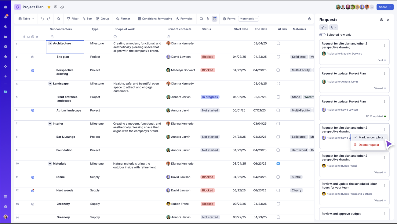Request Visibility and Management in Table View now generally available! | Smartsheet
