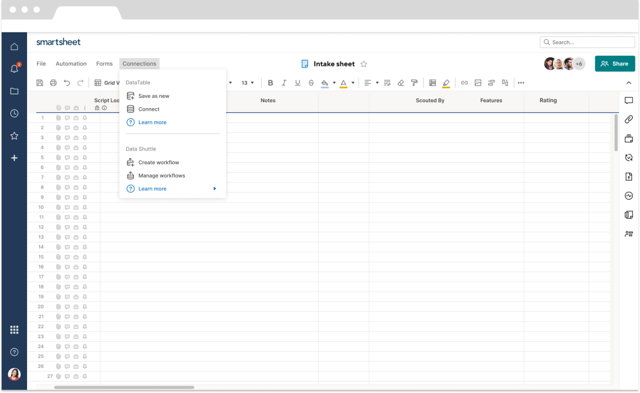 New Ways to Access Data Shuttle through Sheets | Smartsheet