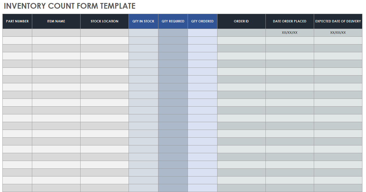Download Free Inventory Form Templates | Smartsheet