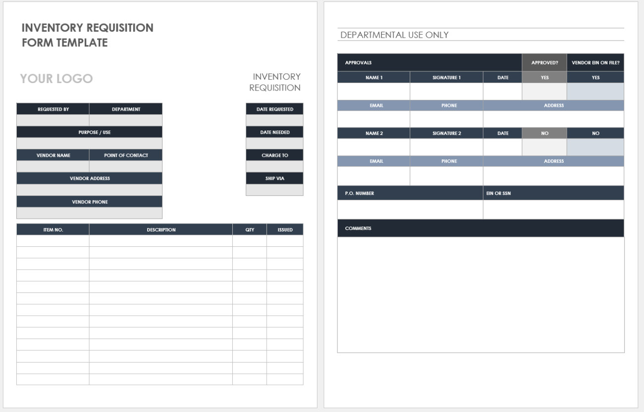 Download Free Inventory Form Templates | Smartsheet