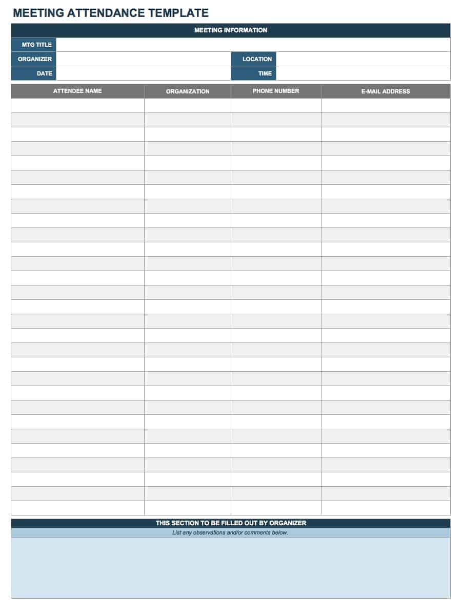 Free Attendance Spreadsheet Templates