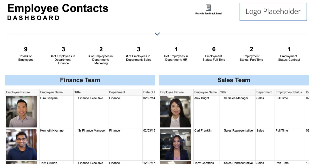 Employee Contact Lists Template Set | Smartsheet