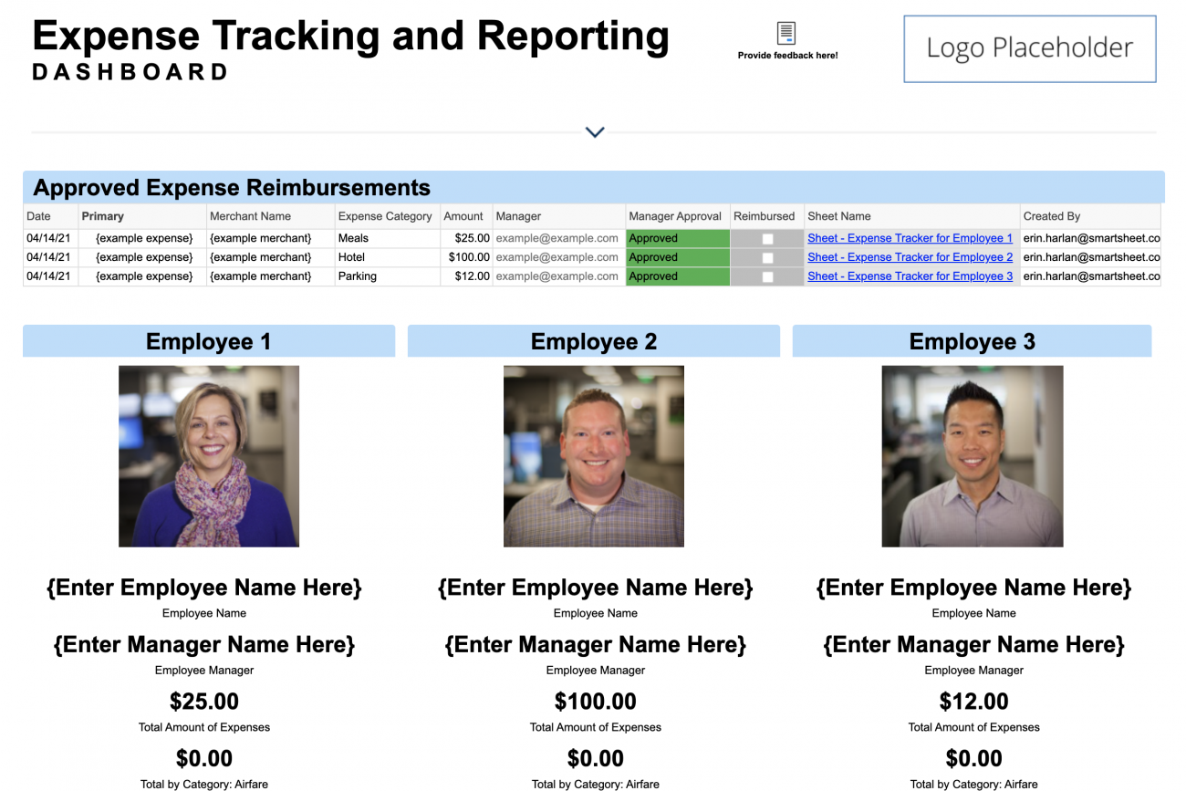 Expense Tracking and Reporting Template Set | Smartsheet
