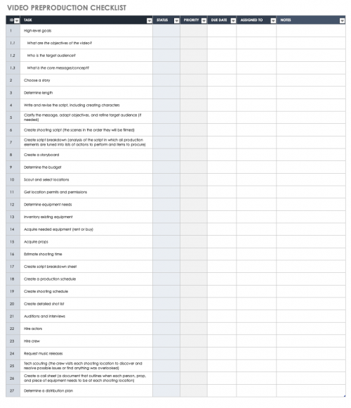 Complete Video Planning Resource | Smartsheet