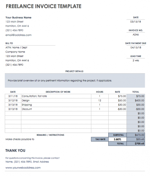 Download Free PDF Invoice Templates | Smartsheet