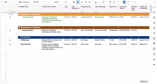 Internal Job Requisition Form Template | Smartsheet