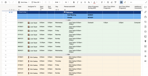 Program Staffing Calendar Template | Smartsheet