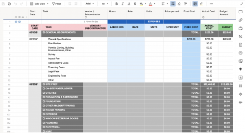 Construction Budget Template | Smartsheet