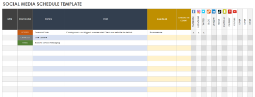 Free Google Sheets Social Media Calendars | Smartsheet