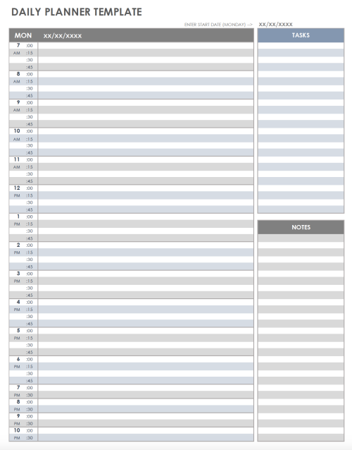 Free Printable Daily Calendar Templates | Smartsheet