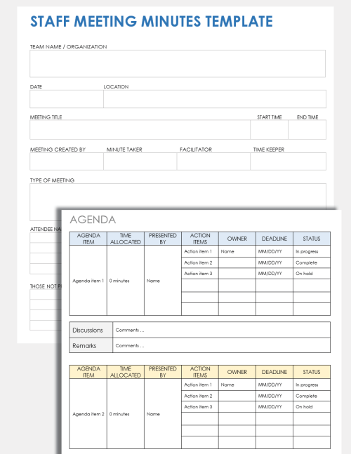 Free Staff Meeting Templates | Smartsheet