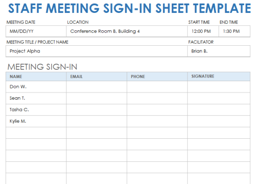 Free Staff Meeting Templates | Smartsheet