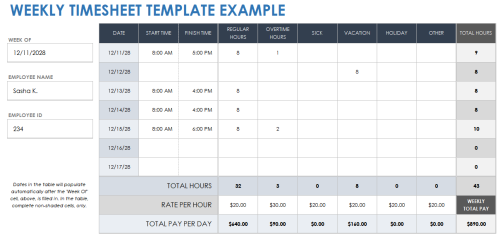 How to Create a Timesheet in Excel | Smartsheet