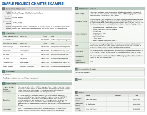 Free Project Charter Forms | Smartsheet