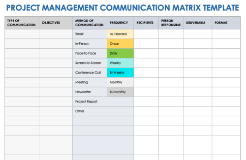 Free Communication Matrix Templates With How-To | Smartsheet