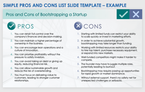 Free Pros and Cons Templates