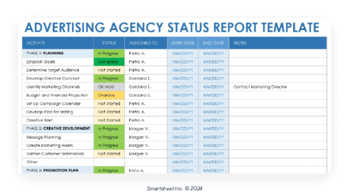 Free Templates for Advertising Agencies | Smartsheet