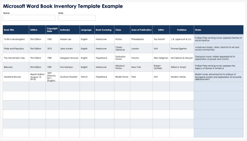 Free Microsoft Word Inventory Templates