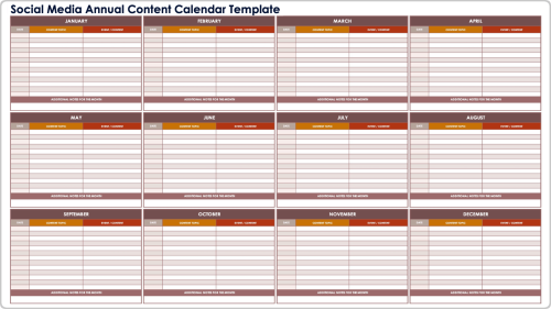 Free Social Media Calendar Templates - All Formats, All Types
