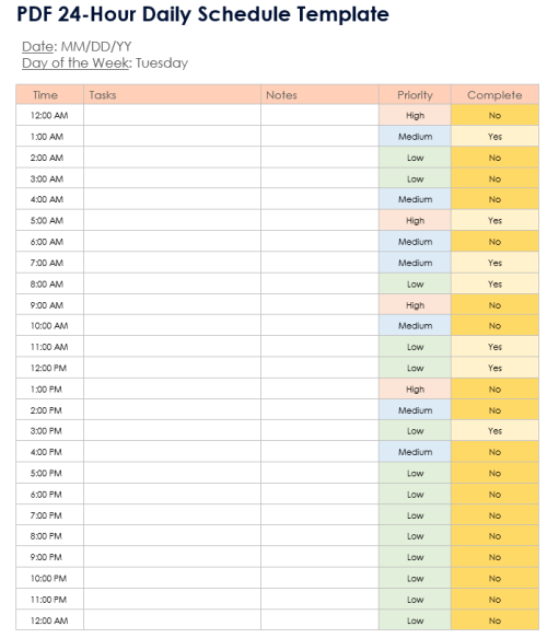 Free PDF Hourly Schedule Templates: Blank, Printable