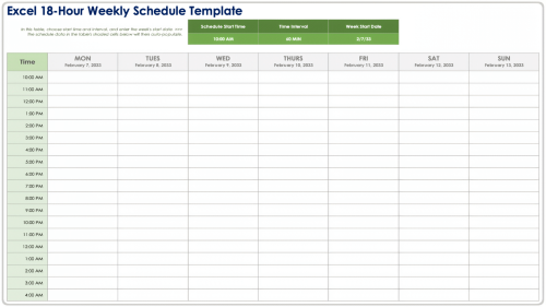 Free Hourly Schedule Templates: All Formats, Editable & Printable