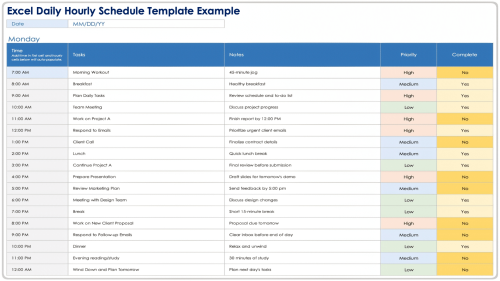 Free Hourly Schedule Templates: All Formats, Editable & Printable