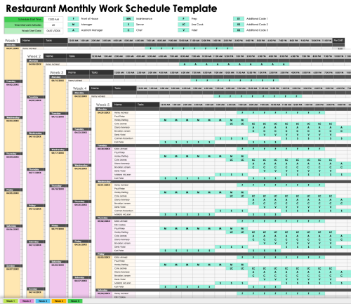 Free Restaurant Schedule Templates: All Types & Formats