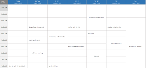 How to Create a Schedule in Excel | Smartsheet