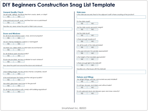 10 Free Construction Snag List Templates