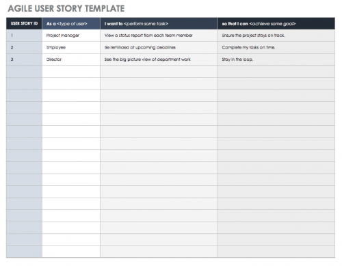 Download Free User Story Templates |Smartsheet