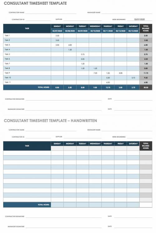 17 Free Timesheet and Time Card Templates | Smartsheet