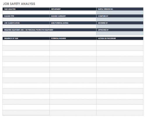 Free Job Analysis Templates | Smartsheet