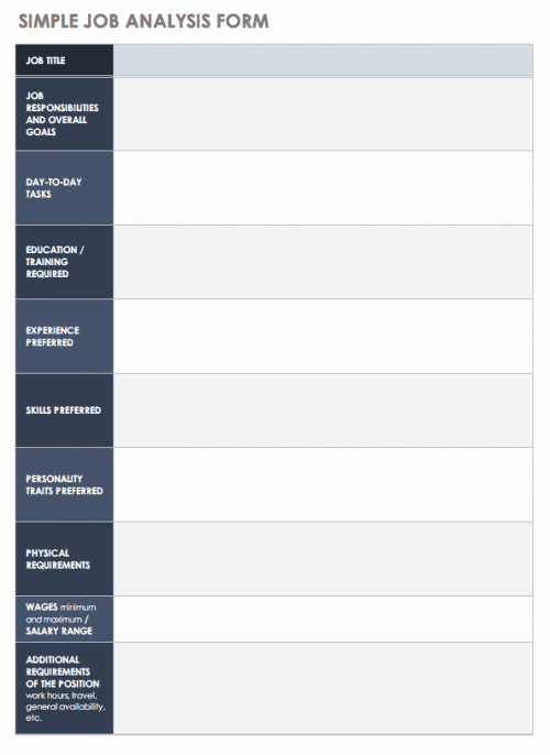 Free Job Analysis Templates | Smartsheet