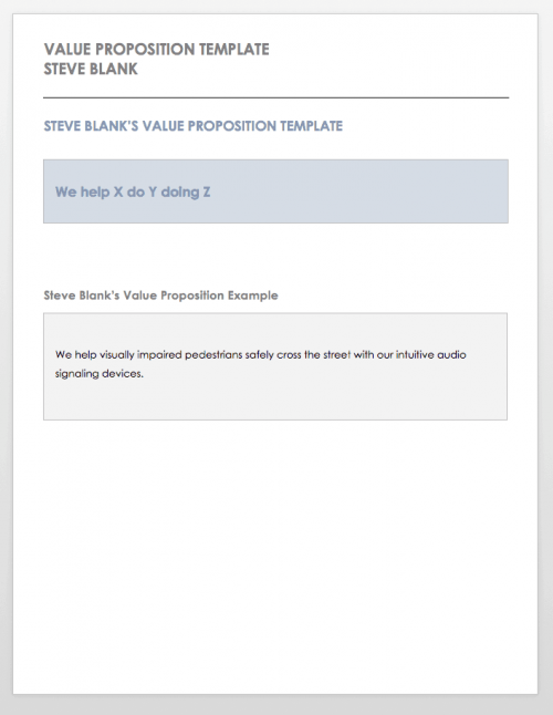 Free Value Proposition Templates | Smartsheet