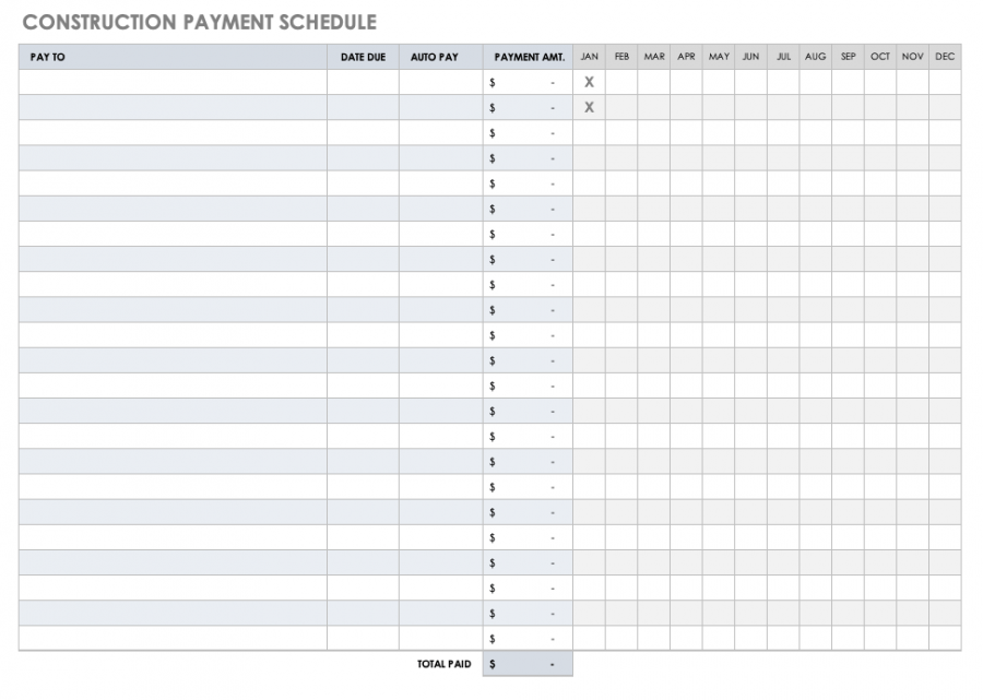 Free Construction Schedule Templates