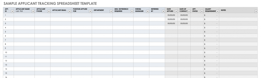 Free Applicant Tracking Spreadsheet Templates | Smartsheet