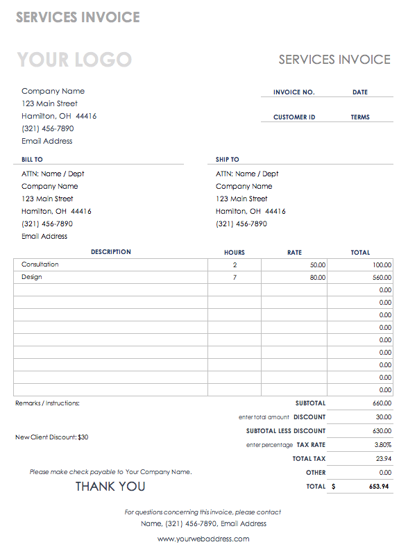 Download Free PDF Invoice Templates | Smartsheet