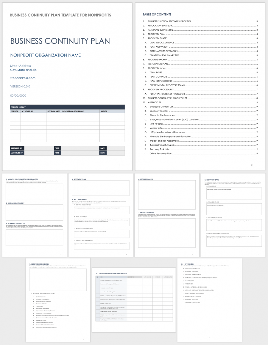 Free Business Continuity Plan Templates | Smartsheet