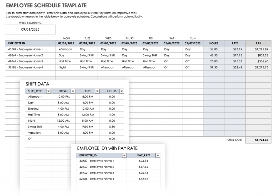Free Daily Work Schedule Templates | Smartsheet