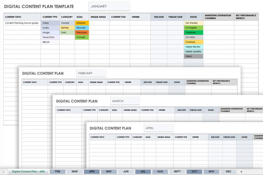 10+ Free Content Plan Templates | Smartsheet