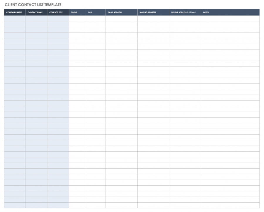 Free Client & Customer List Templates | Smartsheet