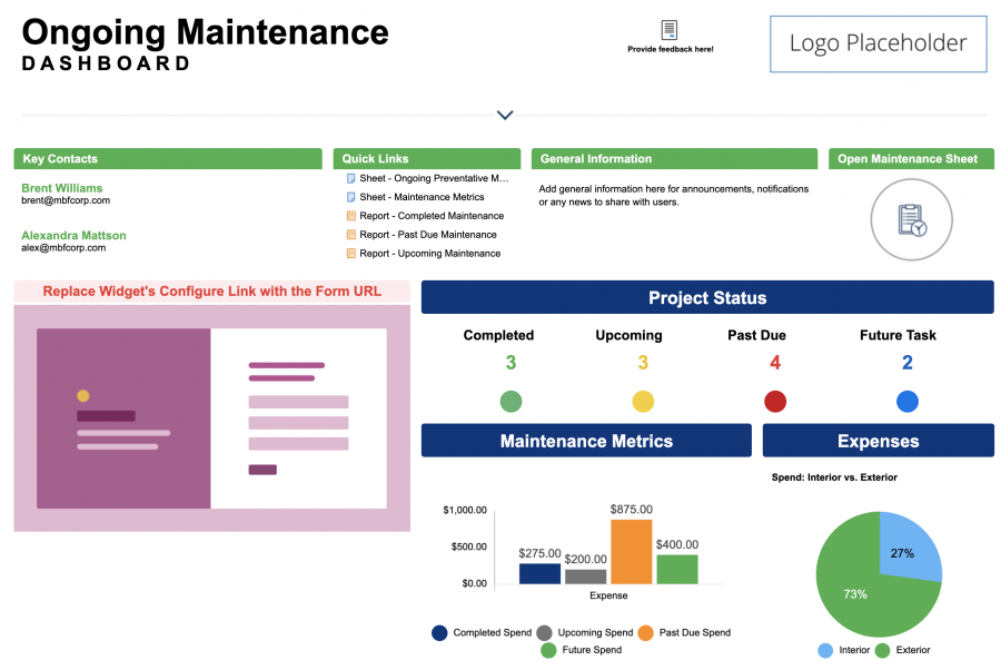 Ongoing Preventative Maintenance Template Set | Smartsheet
